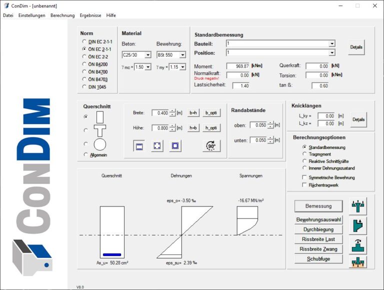ConDim / Software zur Betonbemessung